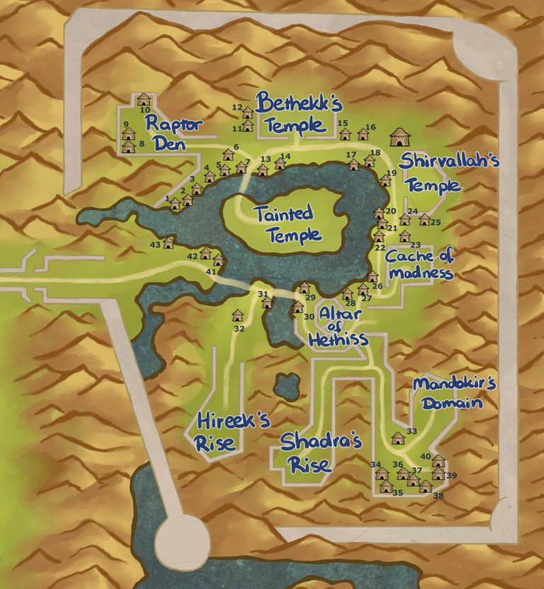 Map of Zul’Gurub and huts